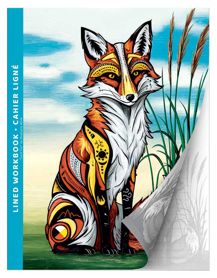 Spirit Fox : Indigenous Art Lined Workbook (Cahier Ligné) by Mi’kmaq a